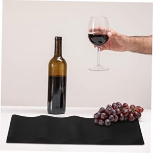 GARVALON 2pcs Wine Bottle Mat Beer Dispenser Sparkling Water Dispenser Wooden Storage Shelves Drink Organizer for Fridge Bottle Organizer for Cabinet Drink Dispenser Beer Can Silicone Tray