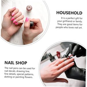 FOMIYES 5pcs Silicone Dot Needle Pen Nail Set Tool Pinceles Para Uñas Acrilicas Nails Kits Salon Nail Stylus Pen Nail Brush Pen Nail Art Tip Dot Nail Liner Brush Manicure Brush Pen Pink