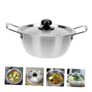 DOITOOL Instant Noodle Pot Chinese Steamer Basket Ramen Pot with Lid Korean Pots for Cooking Food Serving Pot Dumpling Steamer Stainless Steel Wok Pan Stainless Steel Stockpot Noodles Pot