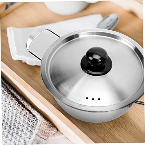 DOITOOL Instant Noodle Pot Chinese Steamer Basket Ramen Pot with Lid Korean Pots for Cooking Food Serving Pot Dumpling Steamer Stainless Steel Wok Pan Stainless Steel Stockpot Noodles Pot