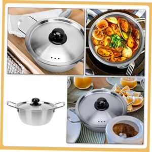 DOITOOL Instant Noodle Pot Chinese Steamer Basket Ramen Pot with Lid Korean Pots for Cooking Food Serving Pot Dumpling Steamer Stainless Steel Wok Pan Stainless Steel Stockpot Noodles Pot