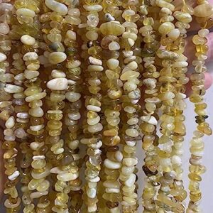 PLTbeads 5-8mm Natural Yellow Opal Gemstone Chips Beads Healing Crystals Waist Bracelets Necklace Kit Irregular Stone DIY Crafts Design Jewelry Making