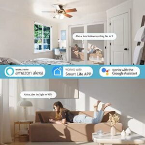 Universal Smart WiFi Ceiling Fan Remote Control Kit, Ceiling Fan Control and Dimmer Light Switch, Compatible with Alexa, Google Assistant and Smart Life App, 3 Speed, Timing, Remote Control