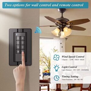 Universal Smart WiFi Ceiling Fan Remote Control Kit, Ceiling Fan Control and Dimmer Light Switch, Compatible with Alexa, Google Assistant and Smart Life App, 3 Speed, Timing, Remote Control