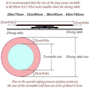 ZJIEX 28in 32in 36in 40in Wooden Turntable Tray, Kitchen Lazy Susan, Tabletop Rotating Serving Plate, 360° Swivel Tray, Not Tilted, Easy To Share Food (Color : Haitang color, Size : 40in/100cm)