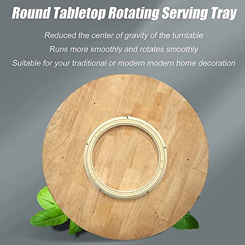 ZJIEX 28in 32in 36in 40in Wooden Turntable Tray, Kitchen Lazy Susan, Tabletop Rotating Serving Plate, 360° Swivel Tray, Not Tilted, Easy To Share Food (Color : Haitang color, Size : 40in/100cm)