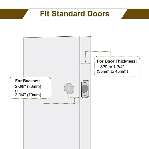 HOSOM Front Door Handle, Exterior Entry Door Handleset with Lever, Reversible for Right & Left-Handed Doors, Classic Style, Oil Rubbed Bronze