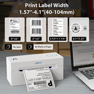 POLONO Bluetooth Thermal Shipping Label Printer, Wireless 4x6 Shipping Label Printer for Small Business, Support Android, iPhone, Windows, and Mac, Widely Used for Ebay, Amazon, Shopify, Etsy, USPS