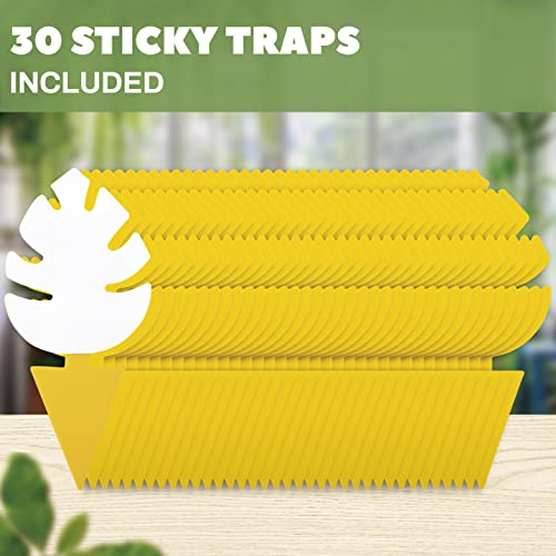 30 Pcs Yellow Sticky Trap for Indoor Gnats Dual Sided by Grow Margo - Fruit Fly Traps for Indoors - Plant Sticky Traps for Gnats - Plant Gnat Stix - Plant Fly Sticky Trap Sticks (1 Pack (30 pcs))