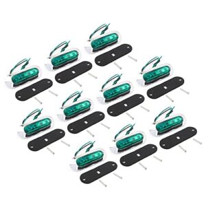 lirun motorcycle 10 pcs universal 4 led side marker clearance light green lens for truck trailer pickup suv caravan