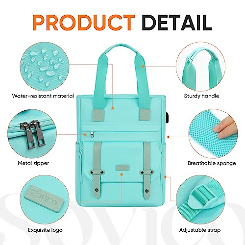 SOVICO Large 17 Inch Laptop Backpack for Women, Teacher Backpack with USB Port, Convertible Travel Backpack, Nurse/College/Work Backpack for Travel and Work-Green