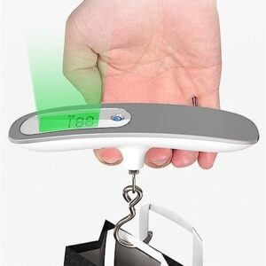 Luggage Scale, 50kg Hand Hanging Portable Travel Scale with Hook Electronic Baggage Weight Measuring Digital Weighing