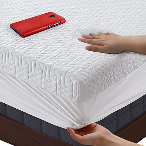 BedLuxury 3 Inch California King Size Gel Memory Foam Mattress Topper, Cooling Mattress Pad Cover with 18'' Deep Pocket for Back Pain, Bed Topper with Removable Bamboo Cover Soft & Breathable