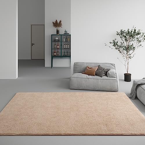 DweIke Modern Area Rugs for Bedroom Living Room, 5x7 Feet, Thickened Memory-Foam Indoor Carpets, Minimalist Style Carpet Suitable for Boys Girls Teenagers and Adults with Super Soft Touch, Beige