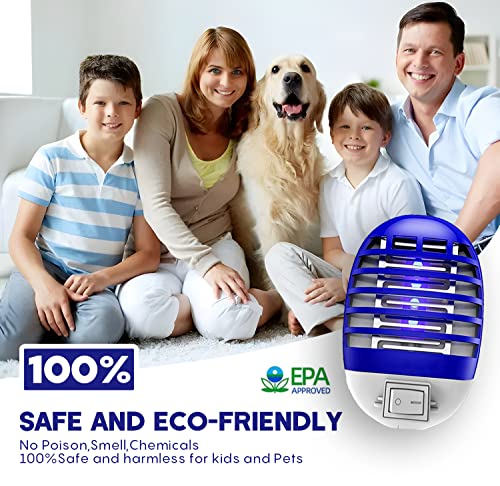 4 Pack Bug Zapper, LED Attract Mosquito and Fly Killer for Indoor Use, Effective Plug in Solution for Home and Office