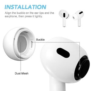 6 Pairs Replacement Ear Tips for AirPods Pro and AirPods Pro 2nd Generation with Noise Reduction Hole, Silicone Earbuds Tips for AirPods Pro with Portable Storage Box (Sizes, S/M/L, White)