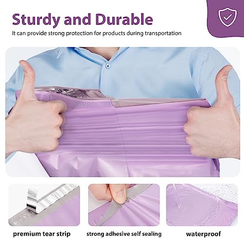 Fuxury Large Poly Mailers 24x24 Inch 100Pcs, Waterproof Shipping Bags for Clothing, Strong Adhesive Shipping Envelopes for Small Business Suppliers, Self Seal Mailers Poly Bags Mailing Bags Purple