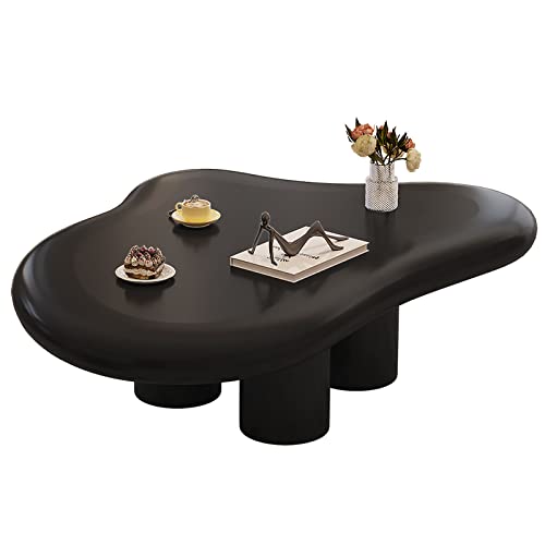 Guyii Cloud Coffee Table, Cute End Table, Modern Coffee Table, Black Cartoon Coffee Table, Irregular Indoor Tea Table for Living Room with 4 Legs, 38.58"