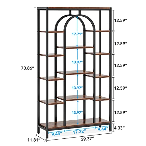 LITTLE TREE 70.8 Inch Tall Bookshelf Bookcase for Living Room Home Office