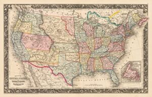 1861 map of the united states and territories together with canada &c.