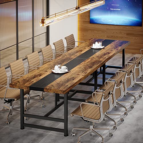 Tribesigns 6FT Conference Table, Rectangular Meeting Table, 70.86L * 31.49 W inches Seminar Table, Large Computer Desk for Office,Rustic Boardroom Desk