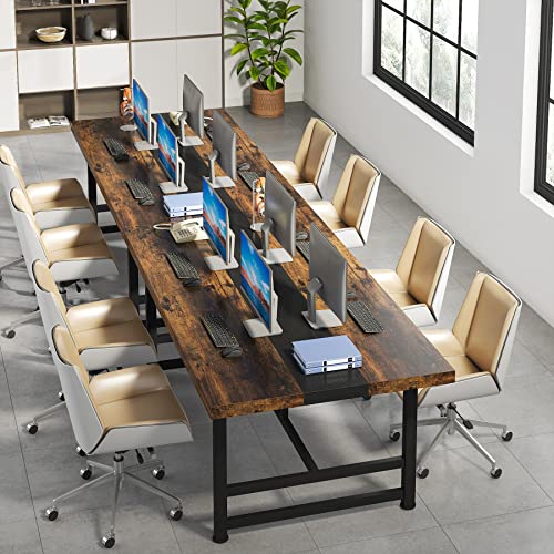 Tribesigns 6FT Conference Table, Rectangular Meeting Table, 70.86L * 31.49 W inches Seminar Table, Large Computer Desk for Office,Rustic Boardroom Desk