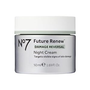 no7 future renew damage reversal night cream - nightly face moisturizer with hyaluronic acid for damaged and aging skin - dermatologist-approved facial skin care products for sensitive skin (50ml)