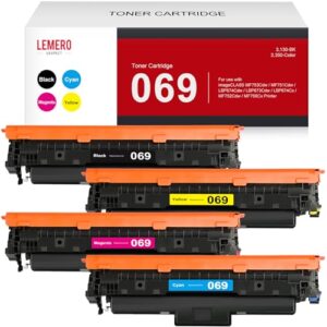 069 069h toner cartridge 4-pack lemerouexpect compatible replacement for canon 069 069h toner cartridge for imageclass mf753cdw mf751cdw lbp674cdw printer, black cyan magenta yellow