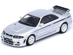 inno models skyline gt-r (r33) nismo 400r rhd (right hand drive) sonic silver metallic with black stripes 1/64 diecast model car in64-400r-sil