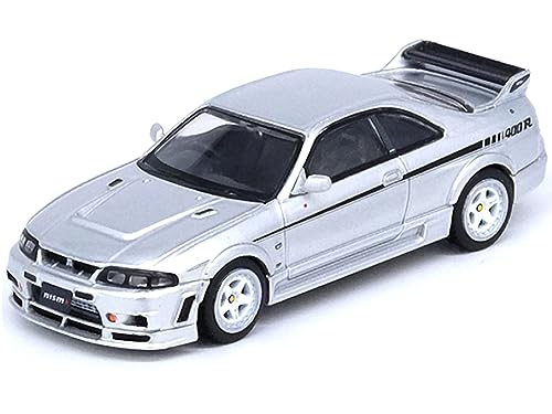 Inno Models Skyline GT-R (R33) Nismo 400R RHD (Right Hand Drive) Sonic Silver Metallic with Black Stripes 1/64 Diecast Model Car IN64-400R-SIL