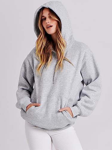 ANRABESS Women's Oversized Hoodies Fleece Casual Pullover Drawstring Long Sleeve Hooded Sweatshirts 2023 Fall Fashion Clothes Trendy Y2k Outfits for Teen Girls A1072huahui-S Heather Gray