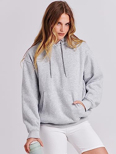 ANRABESS Women's Oversized Hoodies Fleece Casual Pullover Drawstring Long Sleeve Hooded Sweatshirts 2023 Fall Fashion Clothes Trendy Y2k Outfits for Teen Girls A1072huahui-S Heather Gray