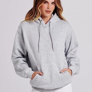 ANRABESS Women's Oversized Hoodies Fleece Casual Pullover Drawstring Long Sleeve Hooded Sweatshirts 2023 Fall Fashion Clothes Trendy Y2k Outfits for Teen Girls A1072huahui-S Heather Gray