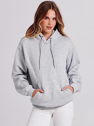 ANRABESS Women's Oversized Hoodies Fleece Casual Pullover Drawstring Long Sleeve Hooded Sweatshirts 2023 Fall Fashion Clothes Trendy Y2k Outfits for Teen Girls A1072huahui-S Heather Gray