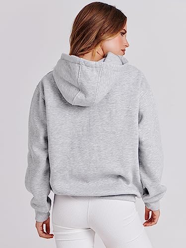 ANRABESS Women's Oversized Hoodies Fleece Casual Pullover Drawstring Long Sleeve Hooded Sweatshirts 2023 Fall Fashion Clothes Trendy Y2k Outfits for Teen Girls A1072huahui-S Heather Gray