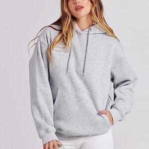 ANRABESS Women's Oversized Hoodies Fleece Casual Pullover Drawstring Long Sleeve Hooded Sweatshirts 2023 Fall Fashion Clothes Trendy Y2k Outfits for Teen Girls A1072huahui-S Heather Gray