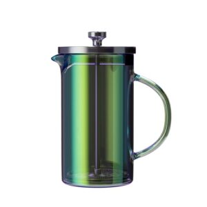 sixaquae french press coffee maker heat resistant durable borosilicate golden glass 12oz