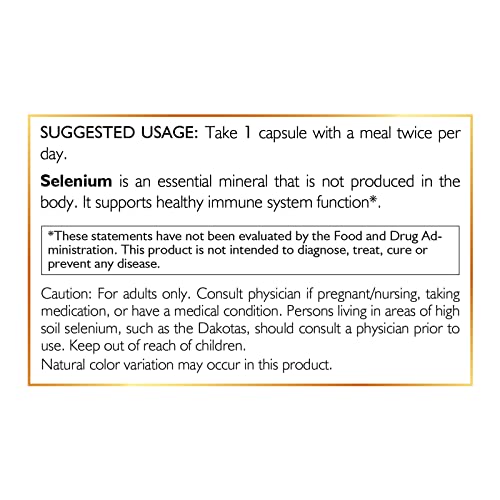 Coco March Selenium - Supports Thyroid Function & Conversion of T4 -T3-200 mcg- 3 Month Supply Gluten Free, Soy Free, Dairy Free, GMO Free, Vegan - 90 Capsules