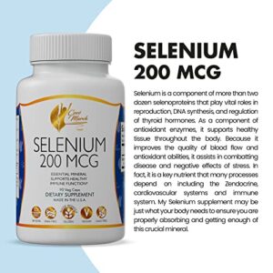 Coco March Selenium - Supports Thyroid Function & Conversion of T4 -T3-200 mcg- 3 Month Supply Gluten Free, Soy Free, Dairy Free, GMO Free, Vegan - 90 Capsules