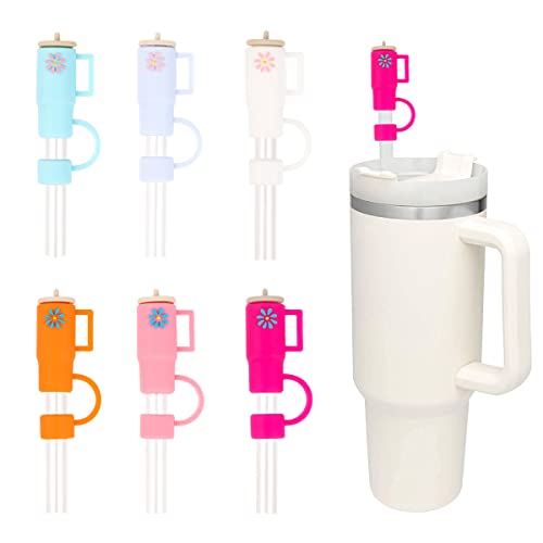 6Pcs 9-10mm Stanley Straw Cover Caps, Fit with Stanley 30/40oz Cup, Reusable Dust Proof Straw Tip Covers Straw Topper Stanely Cup Accessories