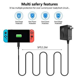 Lyyes Charger for Nintendo Switch, Fast Travel Charger Compatible with Nintendo Switch/Switch Lite/Switch OLED/Switch Dock