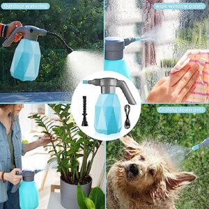 0.53Gal/2L Electric Spray Bottle Plant Mister for Indoor/Outdoor Plants,Garden Rechargeable Automatic Plant Mister Spray Bottle,Watering Can with Adjustable Spout,Fertilizing,Cleaning (Blue)