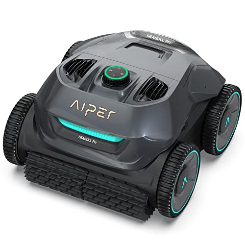 (2023 New) AIPER Seagull Pro Cordless Robotic Pool Vacuum Cleaner, Wall Climbing and Smart Navigation, 180 Mins Battery time, Strong Power Scrubbing Brush for Above/In-Ground Pools up to 60 FT