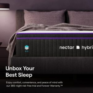 Nectar Premier Hybrid Queen Mattress 13 Inch - Medium Firm Memory Foam - Steel Springs - Heat Wicking Cooling Technology - 365-Night Trial - Forever Warranty, White