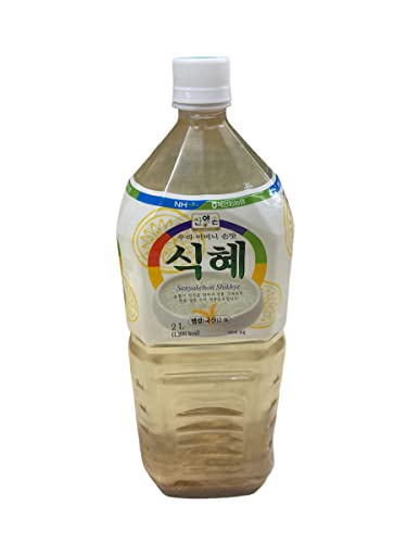 Sanyakehon Shikhye Rice Punch with Pulp (NON ALCOHOL) Korean traditional beverage made with malt barley (yeotgireum, 엿기름) and cooked rice - 67.62 Fl oz (Pack of 1)