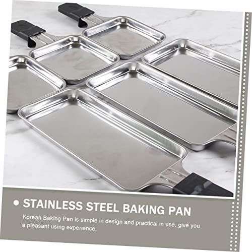 Angoily 6 Pcs Bread Oven Circle Cake Pan Bread Loaf Pans for Baking 9x9 Baking Pan Kitchen Baking Pan 9x13 Baking Pan Stainless Steel Cake Pan Stackable Baking Tray Bakery Baking Tray Food