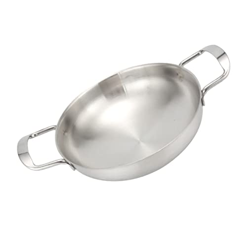 Yardwe 1pc Stainless Steel Soup Pot Stainless Steel Frying Pan Sauce Pan with Lid Korean Cookware Kitchen Deep Fryer Ramen Cooking Pot Metal Serving Platter Stainless Ramen Pot Silver