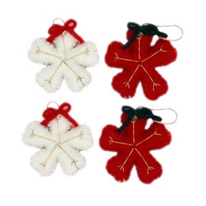 stobok 4 pcs felt snowflakes christmas decor mini wreath nordic decor felt christmas craft ornaments christmas tree plush ornaments christmas tree ornaments christmas tree hanging decor