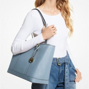 Michael Kors Jet Set Travel Large Logo Tote Bag (Pale Blue)