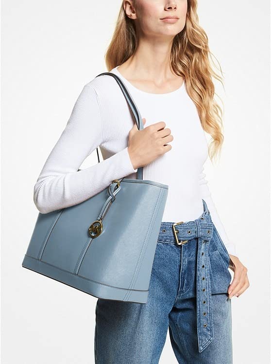 Michael Kors Jet Set Travel Large Logo Tote Bag (Pale Blue)